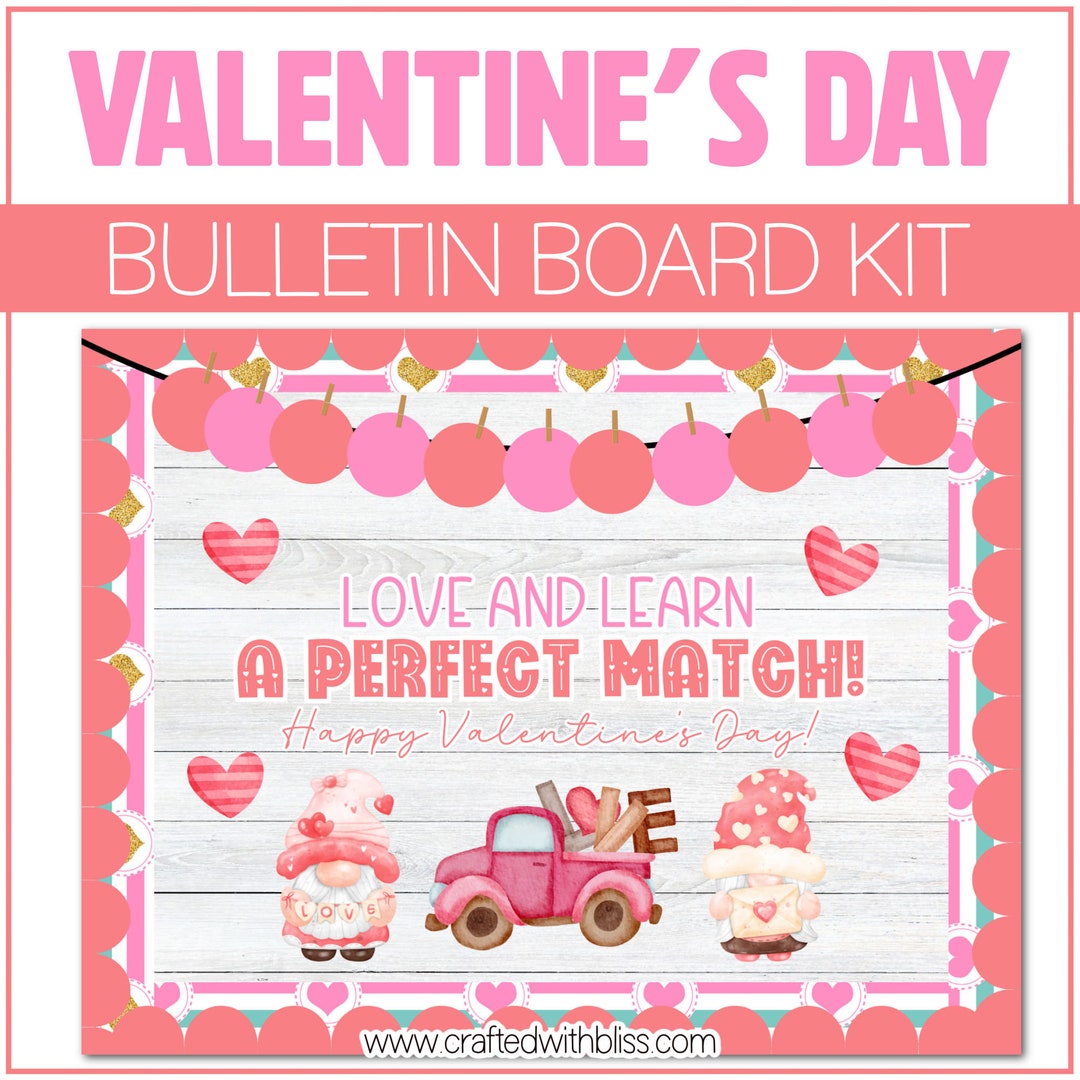 Valentine's Day Bulletin Board Kit Door Classroom Decor February ...
