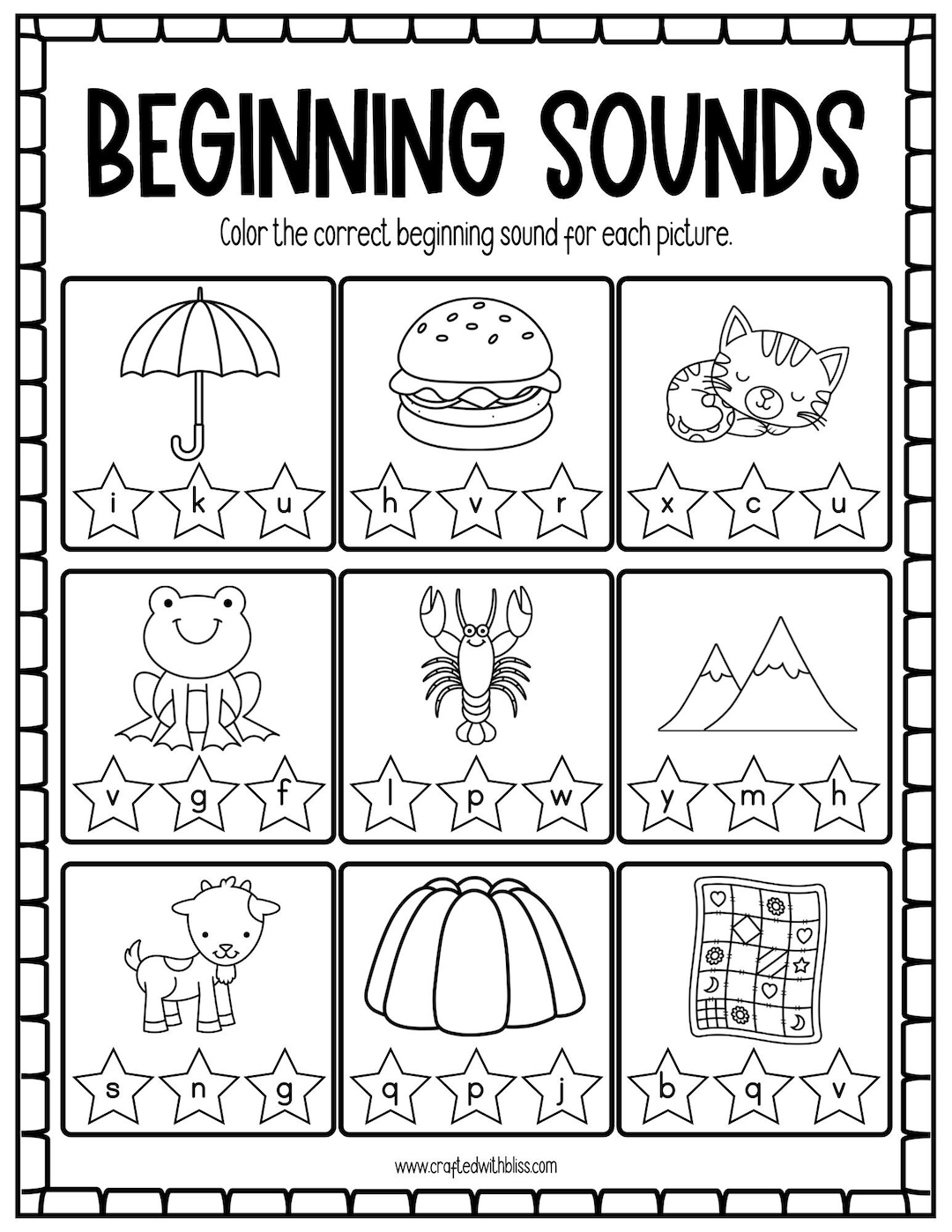 10 Pages Beginning Sounds Activities, Prek Letter Sounds Printable ...