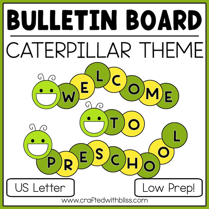 Caterpillar Bulletin Board Letters Classroom Decor Back to School Ready ...