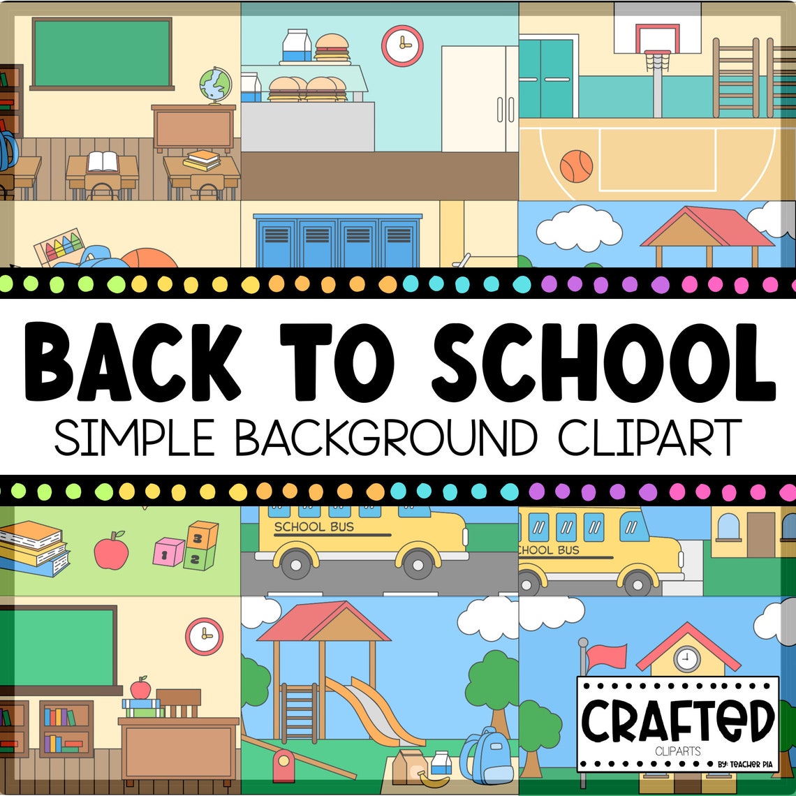 Simple Back to School Background Scene August Clipart Commercial Use ...