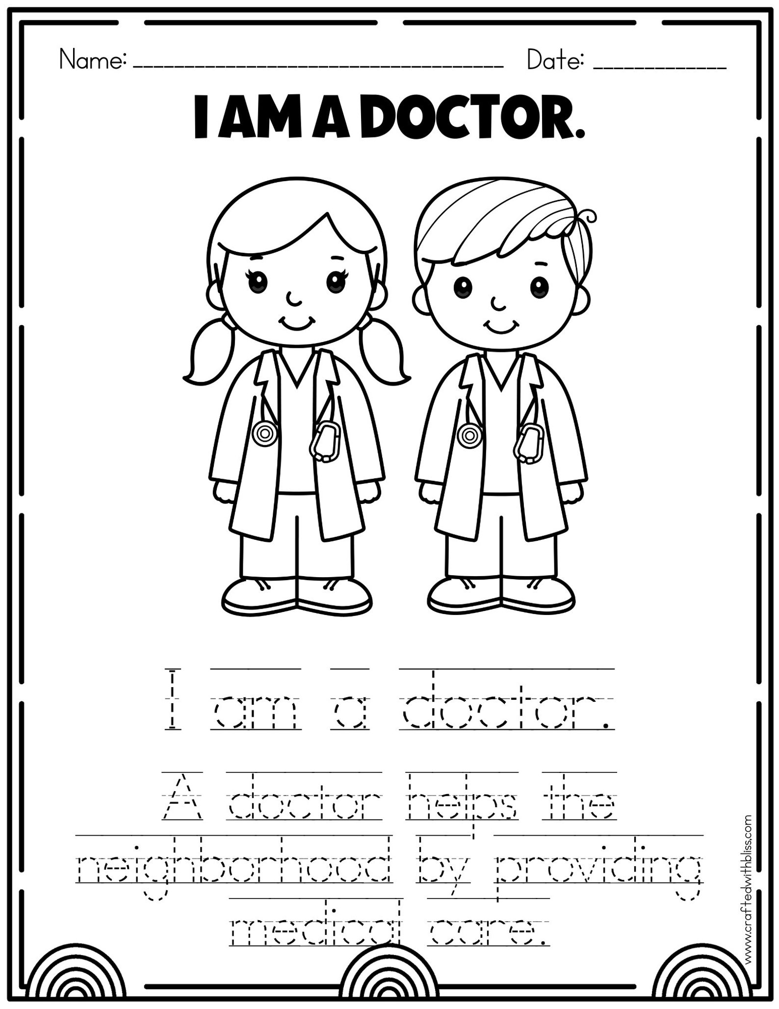 Community Helper Color and Trace Social Studies Kindergarten Community ...