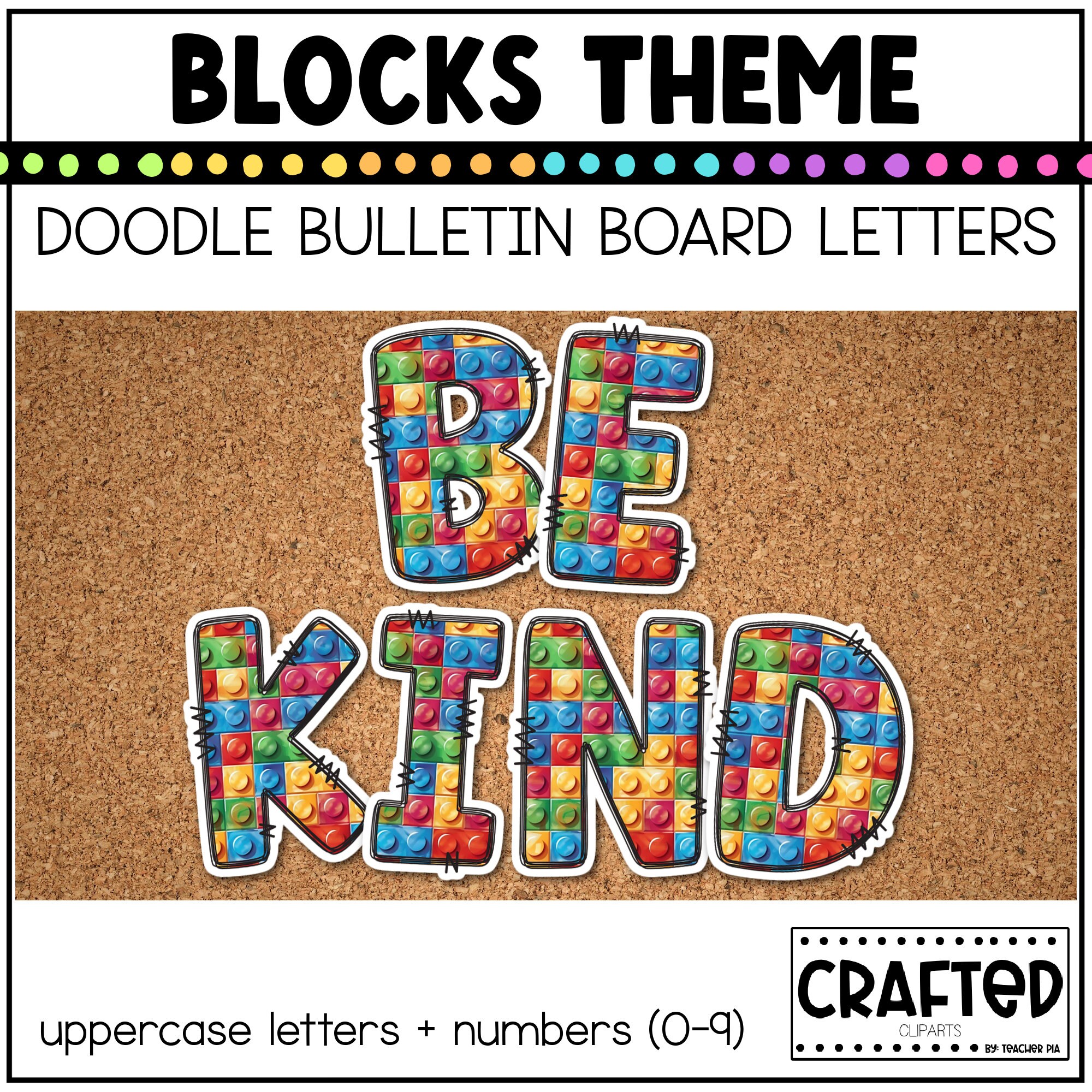 Block Brick Theme Bulletin Board Letters | Door Classroom Decor ...