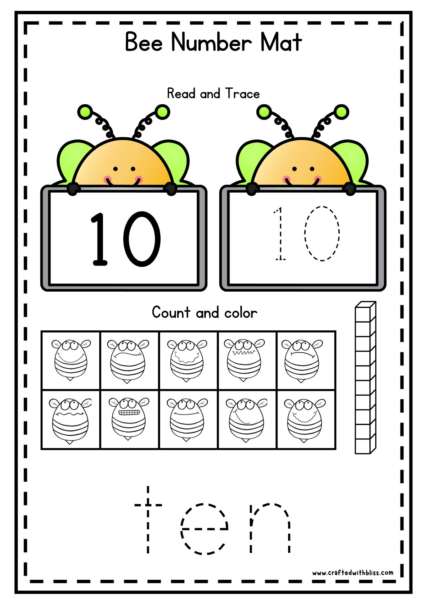 Busy Bee Printable Pack for Pre-k: Explore Literacy, Math, and STEM ...