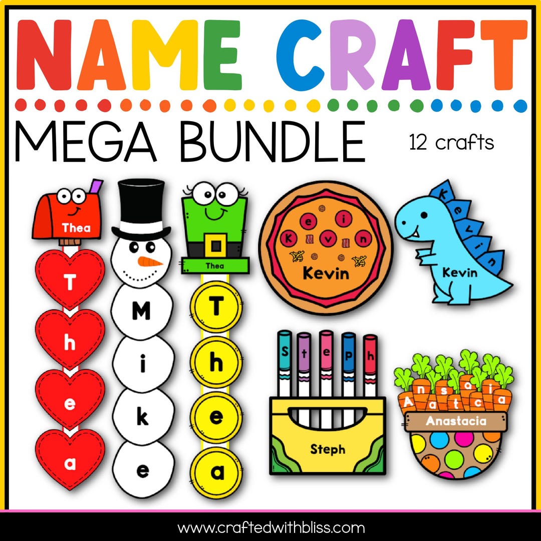 Name Craft Bundle Bulletin Board Name Puzzle Prek Craft Holiday Daycare ...