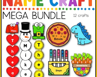Name Craft Bundle Bulletin Board Name Puzzle Prek Craft Holiday Daycare ...