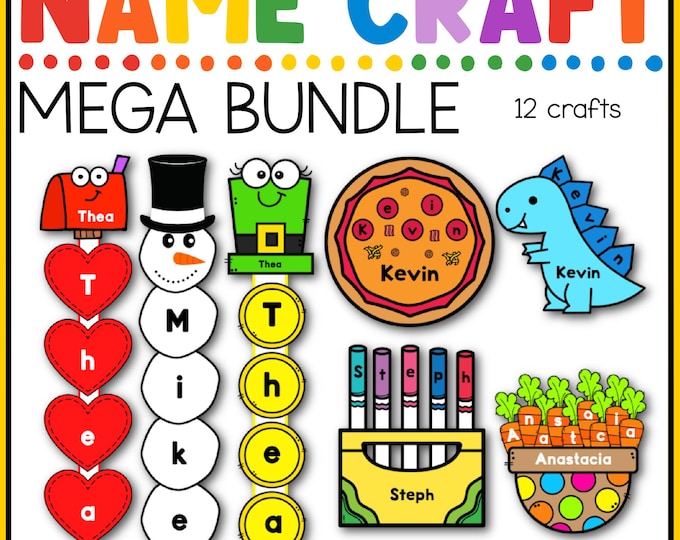 Name Craft Bundle Bulletin Board Name Puzzle Prek Craft Holiday Daycare ...