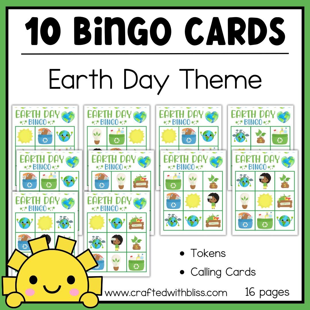Earth Day Bingo for Classroom Game Preschool Kindergarten (10 Cards) - Etsy