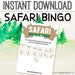 Safari Bingo for Kids, Safari Bingo Birthday Party, Classroom Bingo ...