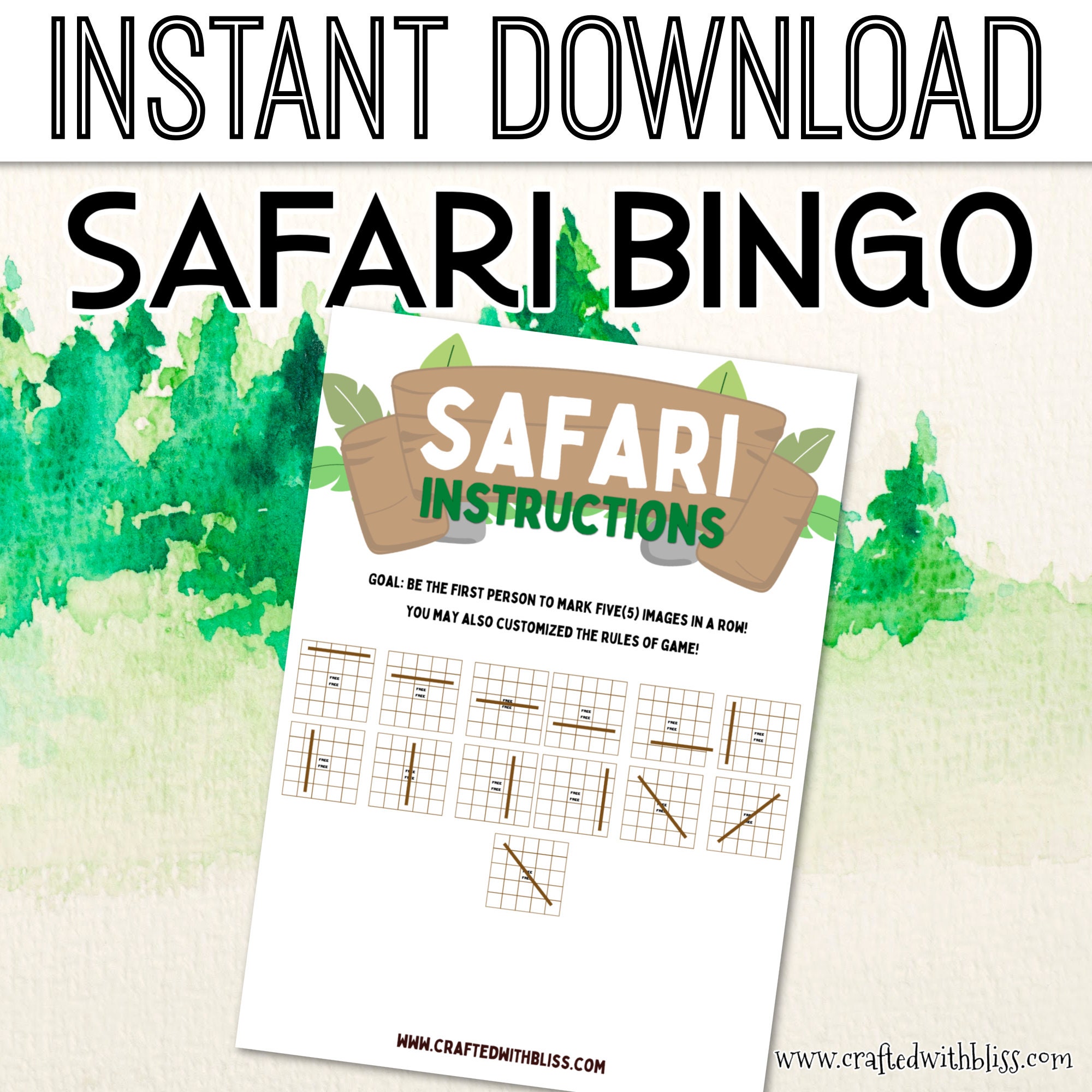 Safari Bingo for Kids, Safari Bingo Birthday Party, Classroom Bingo ...