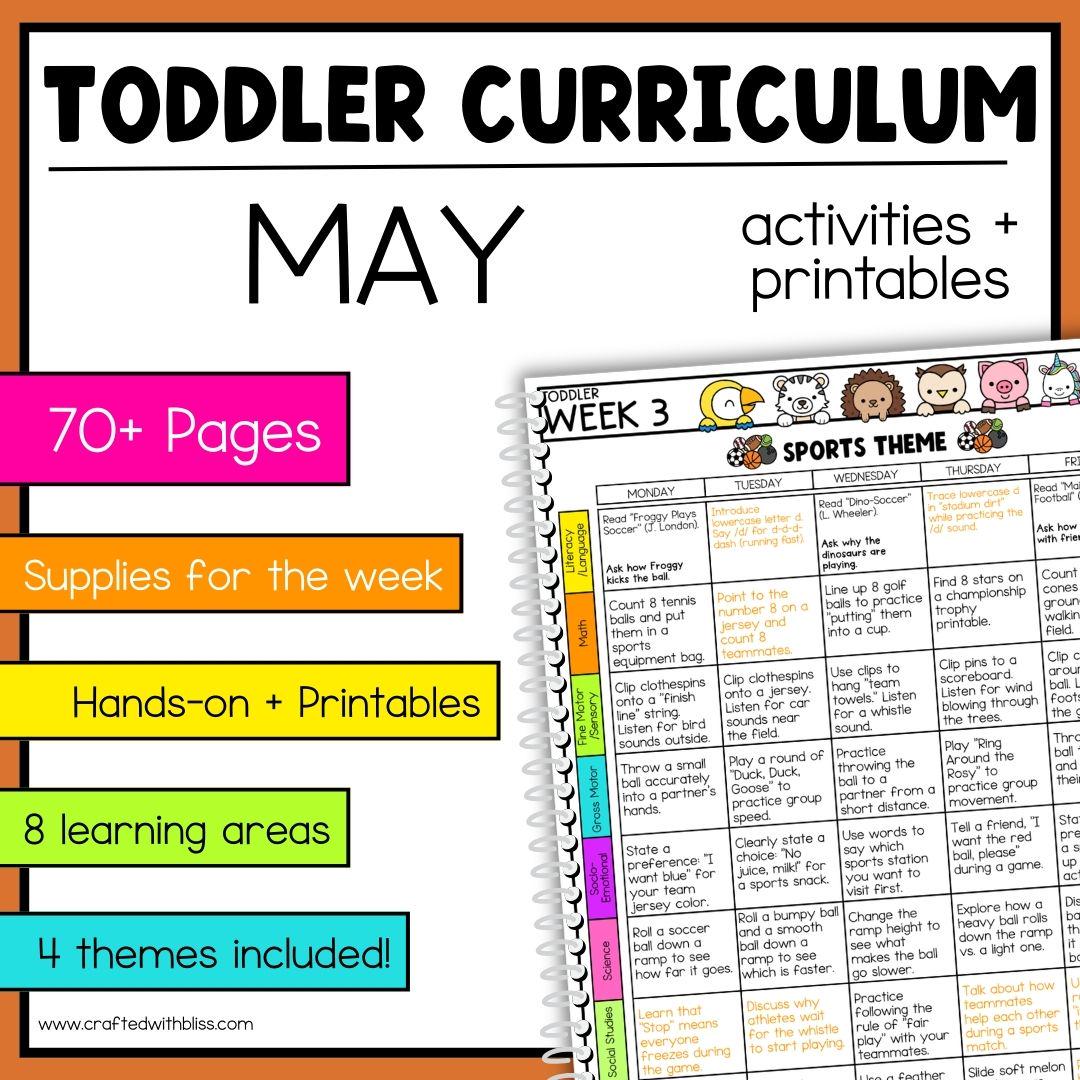 May Toddler Curriculum Activities and Printable 2-3 Yo Homeschool Early ...
