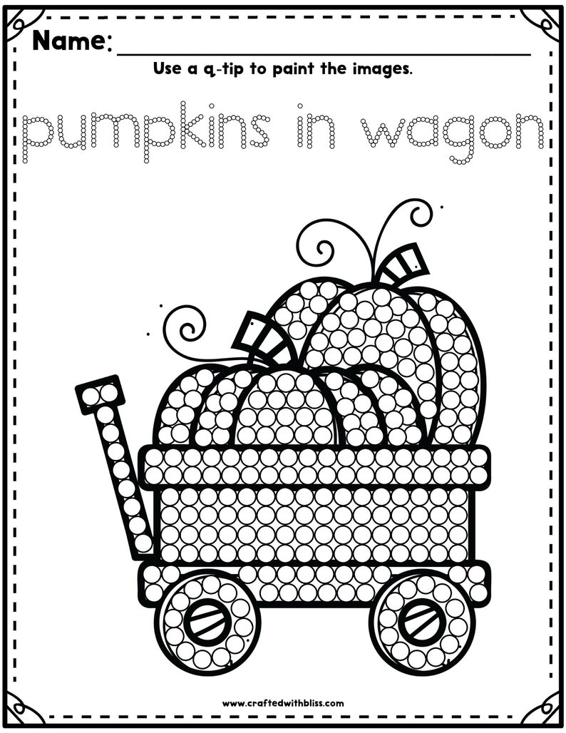 Q-tip Painting Fall Fine Motor Activity Autumn Craft Fall Printable Dot ...