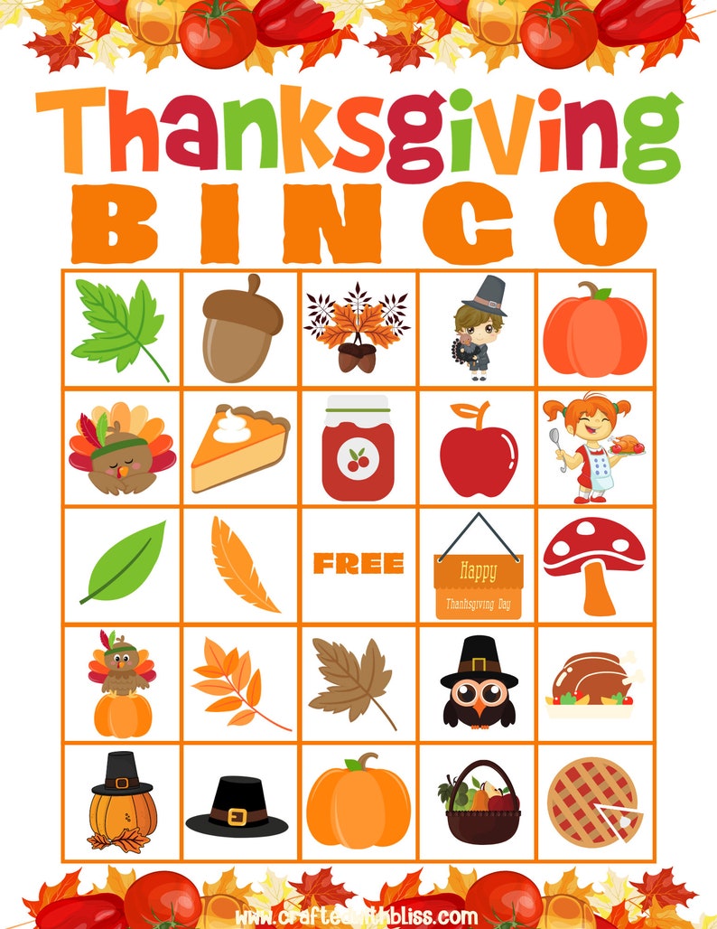 Thanksgiving Party BINGO Game (25 Cards) - Etsy