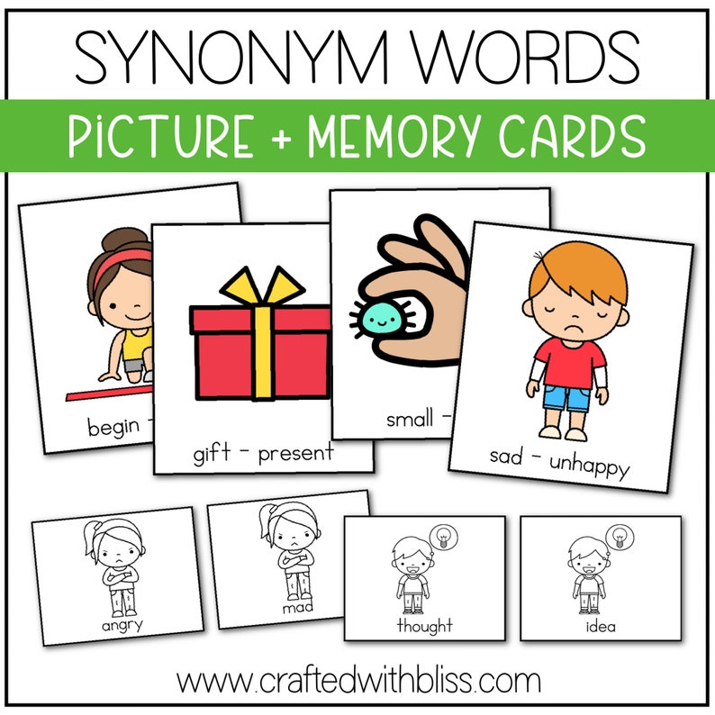 Synonym Words Activities ELA 1st & 2nd Grade Bundle - Etsy