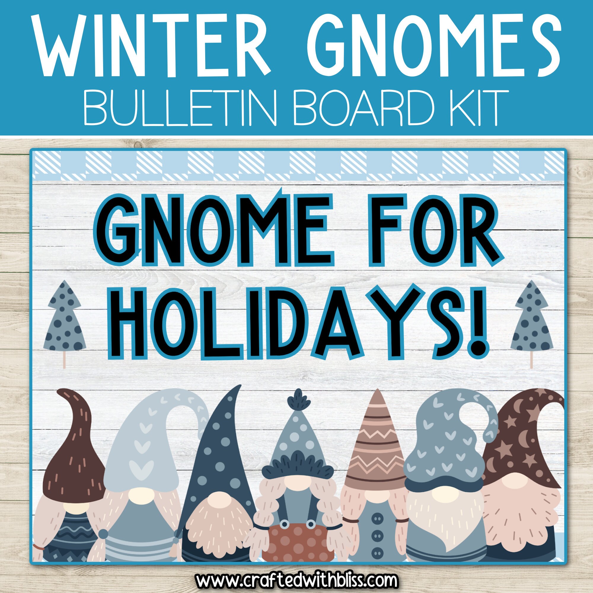 Hello Winter Gnomes Bulletin Board Kit Door Classroom Decor January ...