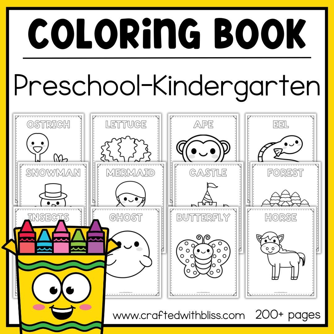 200+ Coloring Pages for Kids MEGA BUNDLE | Coloring Book | Coloring ...