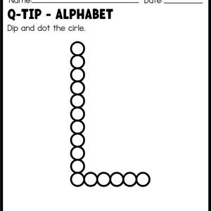 Q-tip Painting Alphabet and Numbers 0-20 Printable Pack Dip and Dot - Etsy