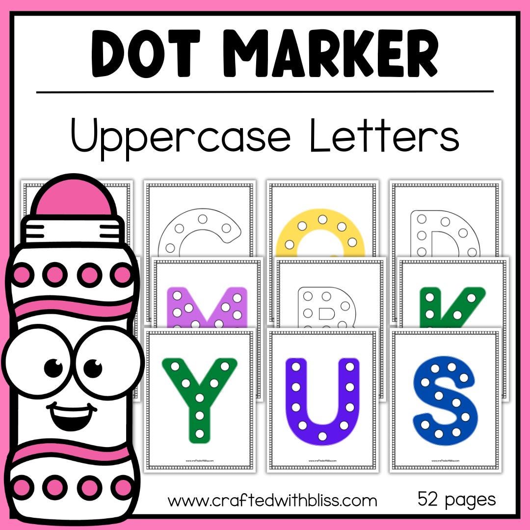 Uppercase Letters Dot Marker Printable - Etsy