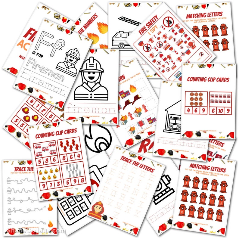Fireman Theme Learning Pack for Preschool Kindergarten Printable ...