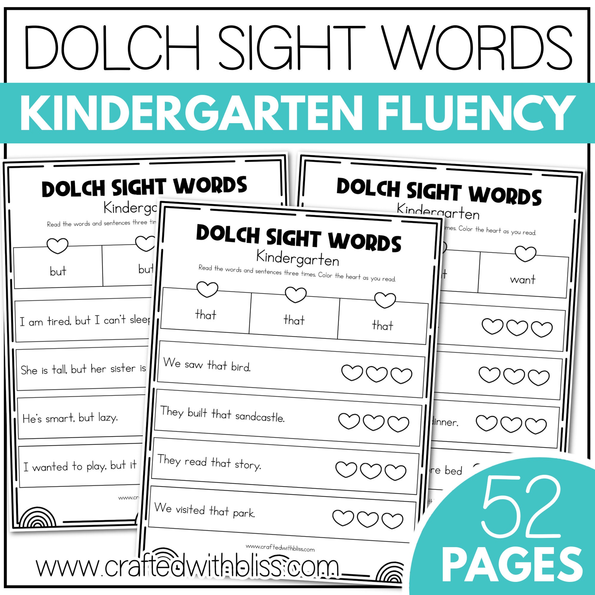 Kindergarten Dolch Sight Words Fluency Sentences Morning Work Center - Etsy