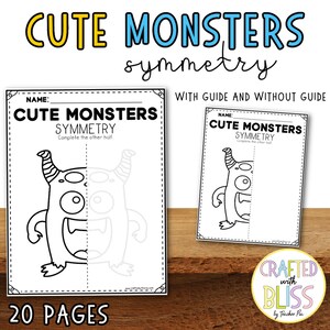 Cute Monster Theme Symmetry Printable for Early Finishers Halloween ...