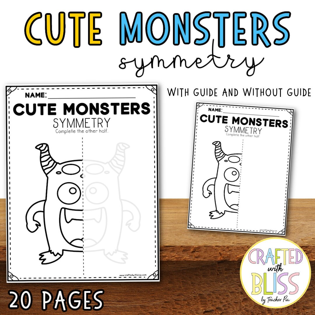 Cute Monster Theme Symmetry Printable for Early Finishers Halloween ...