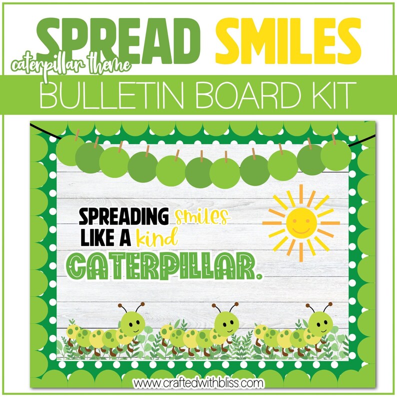 Spread Smile Kind Caterpillar Theme Bulletin Board Kit - Etsy