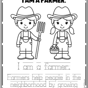 Community Helper Color and Trace Social Studies Kindergarten Community ...