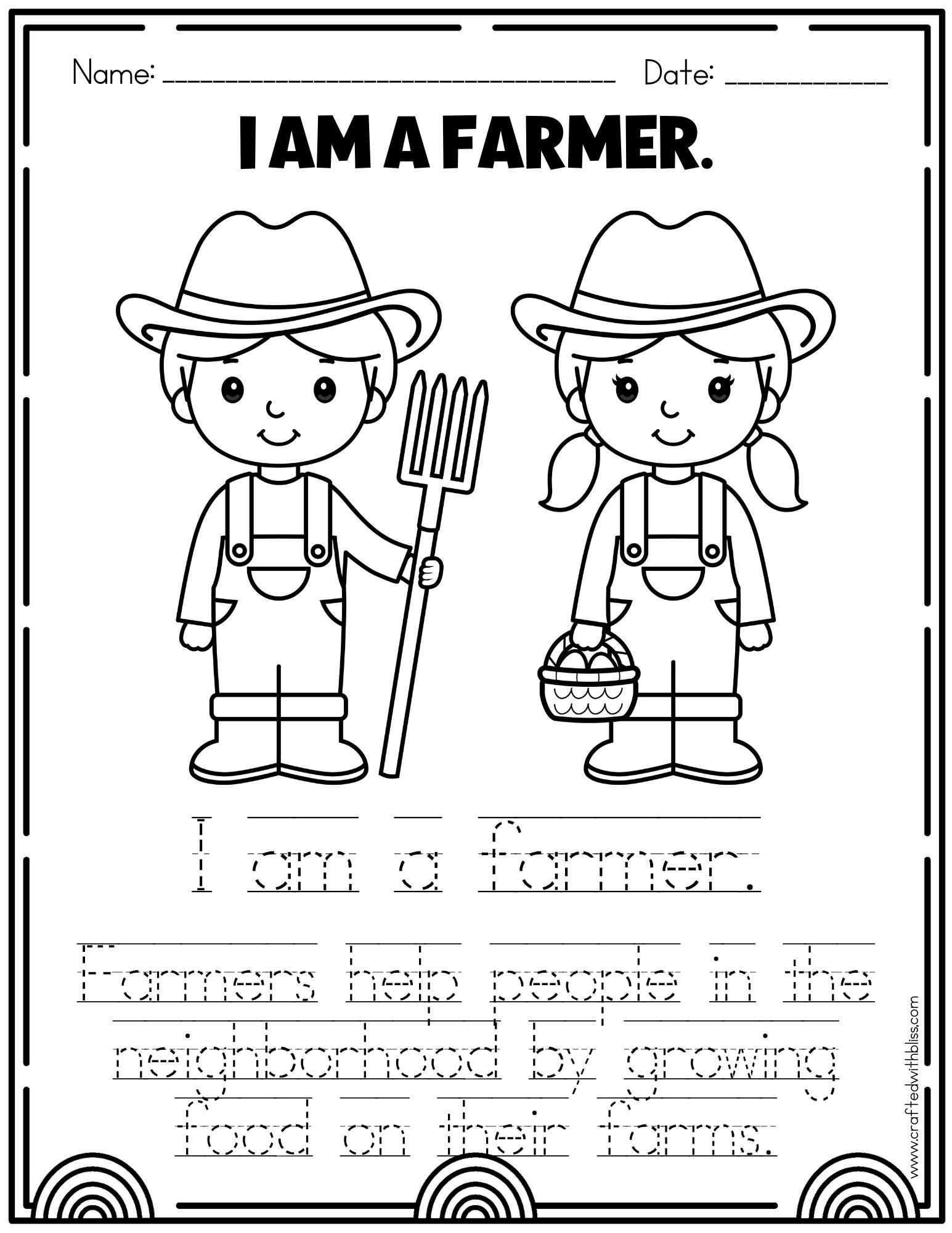 Community Helper Color and Trace Social Studies Kindergarten Community ...