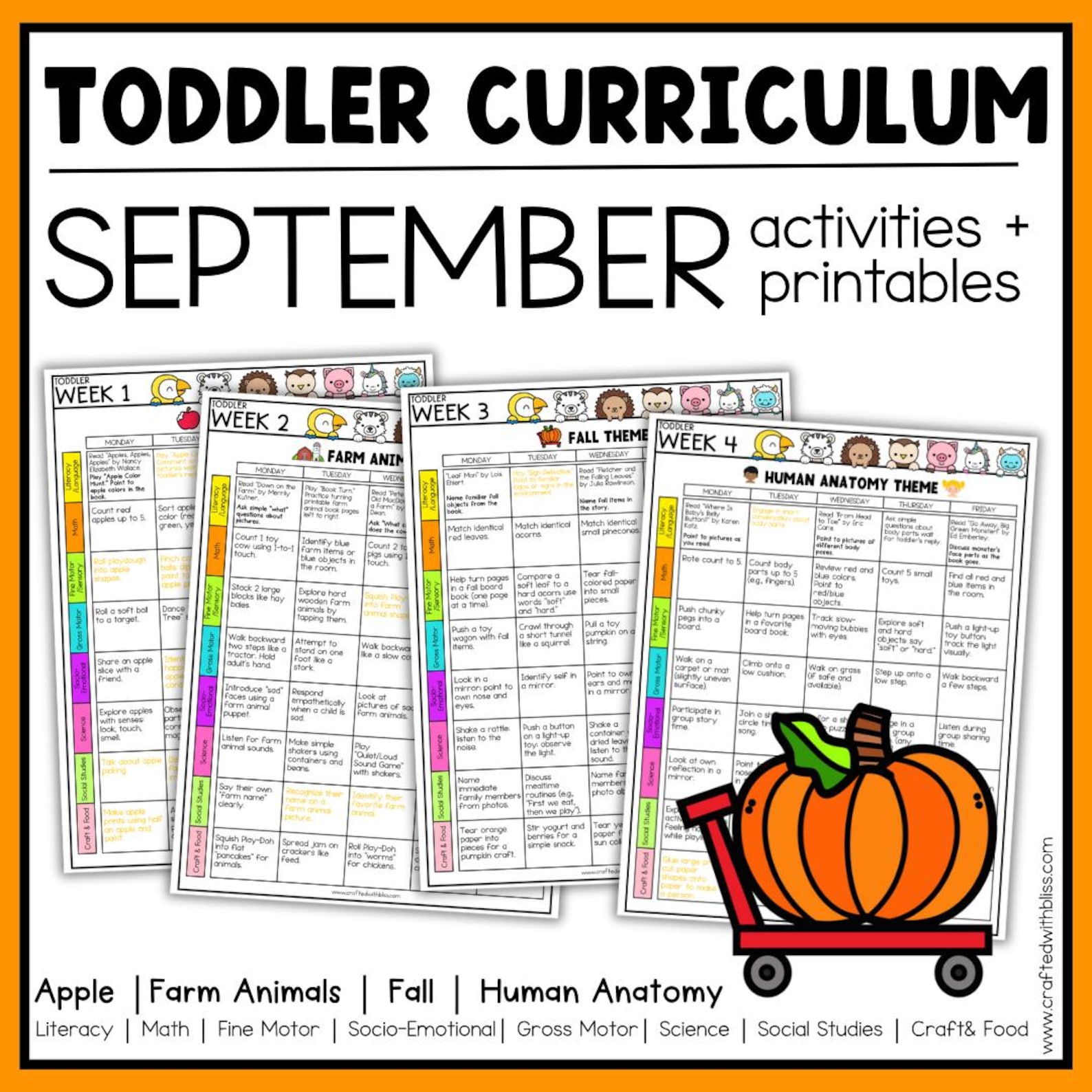 September Toddler Curriculum Activities and Printable 2-3 Yo Homeschool ...