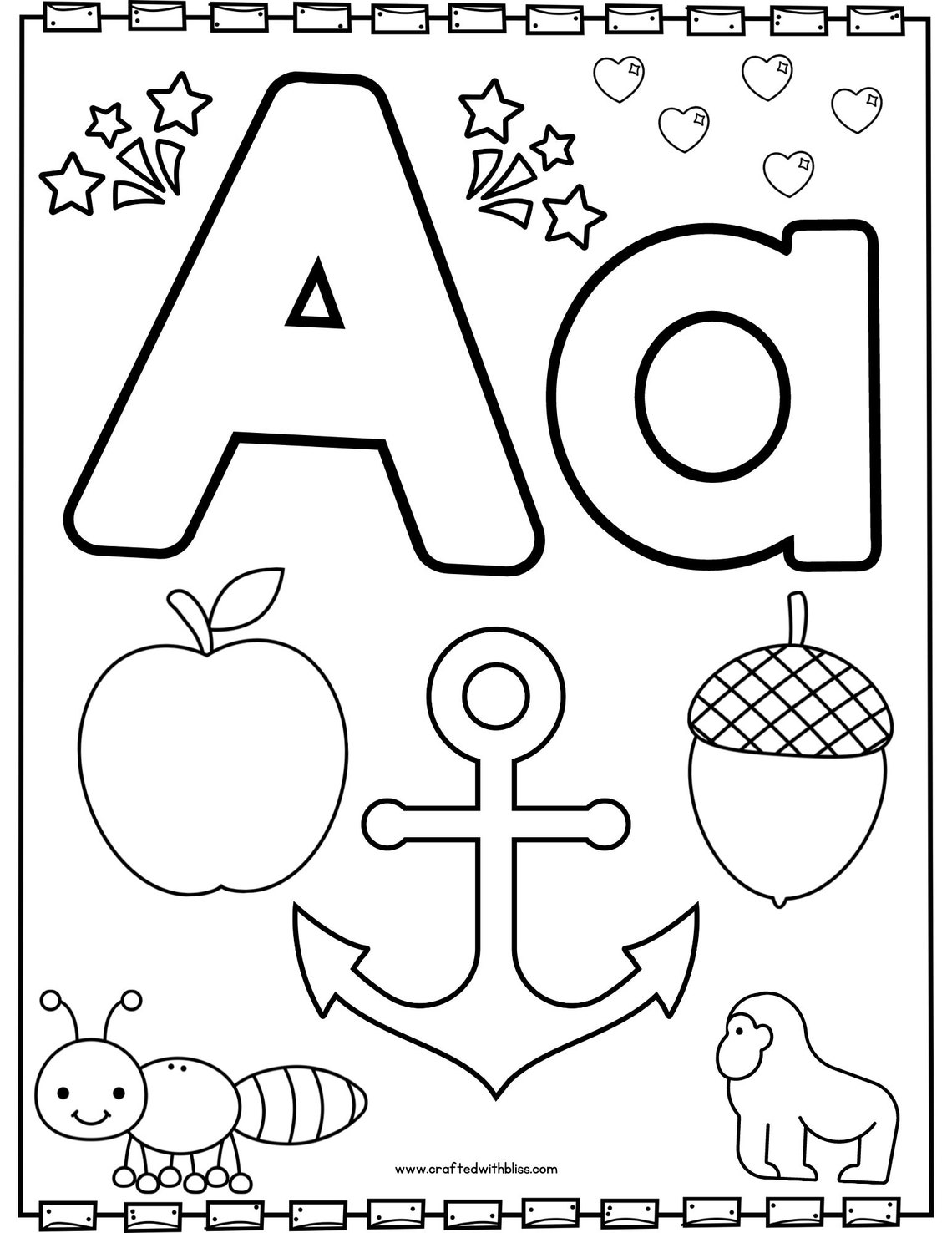26 Pages Alphabet Coloring Book Printable for Kids Alphabet - Etsy