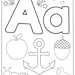 26 Pages Alphabet Coloring Book Printable for Kids, Alphabet Coloring ...