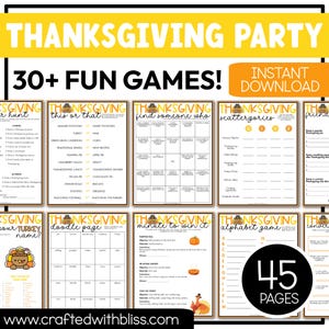 Thanksgiving Party Game Printable Bundle - Etsy