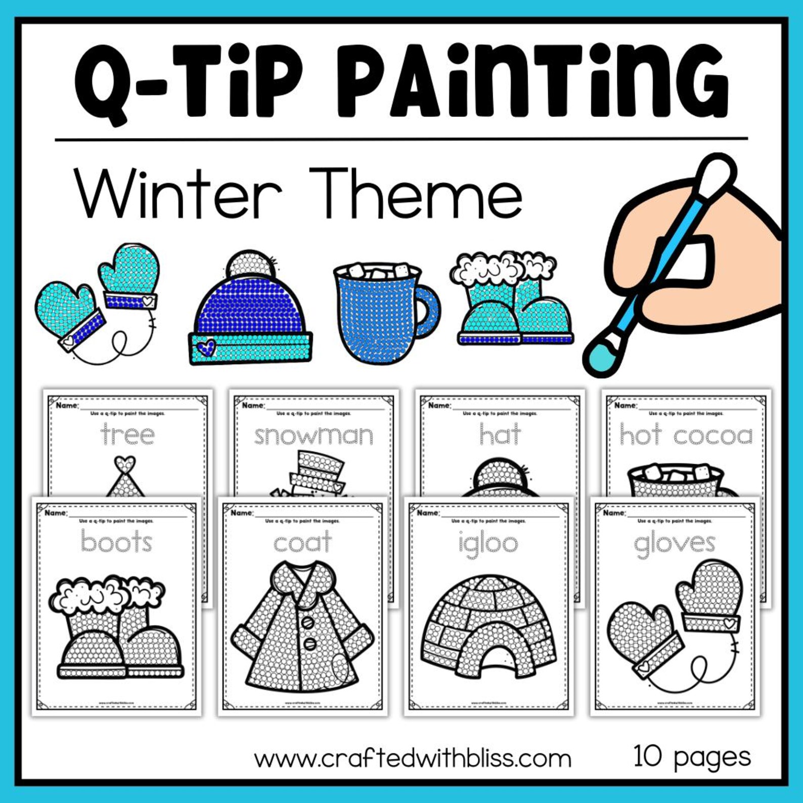 Q-tip Painting Winter Craft - Etsy