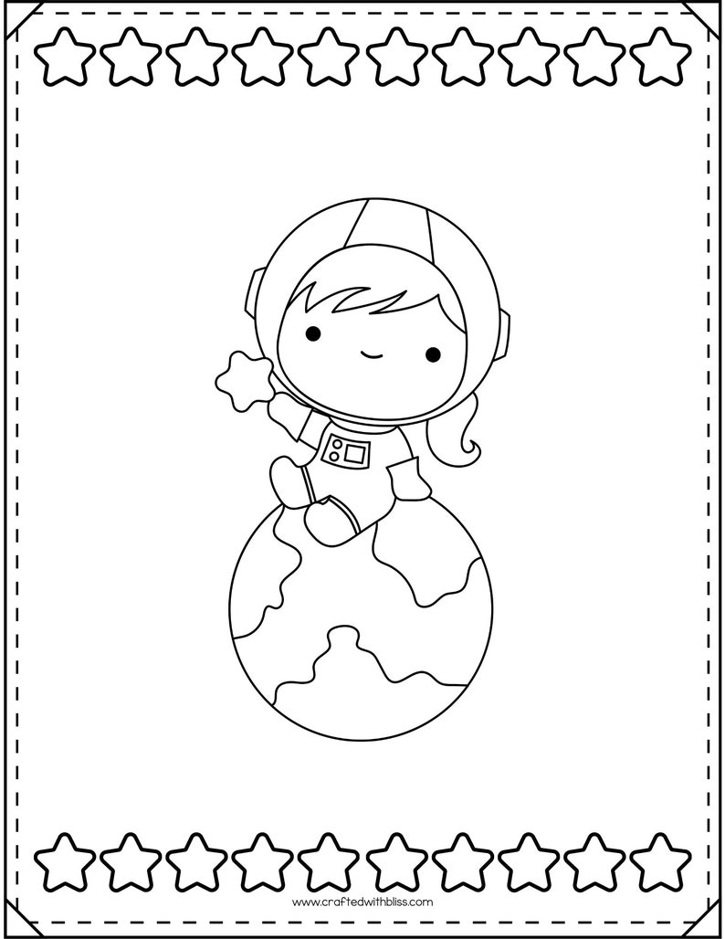 50 Outer Space Coloring Pages for Kids Outer Space Party - Etsy