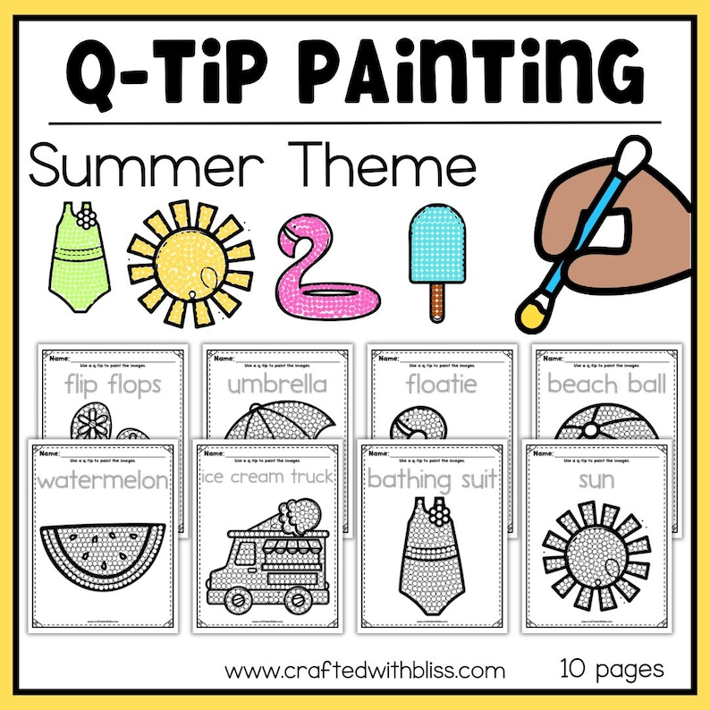 Q-tip Painting Summer Craft - Etsy
