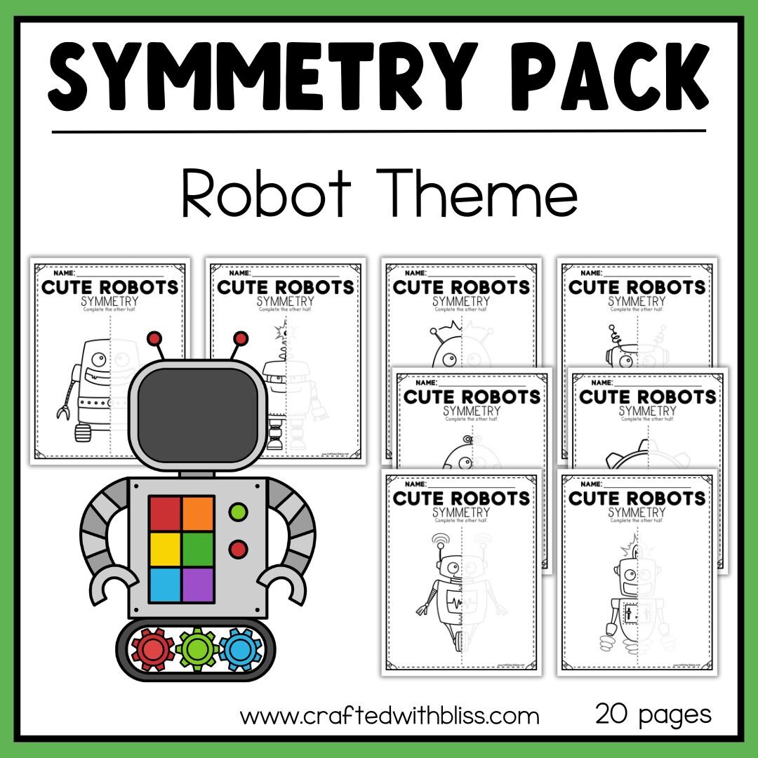 Cute Robots Symmetry Printable for Early Finishers - Etsy Canada