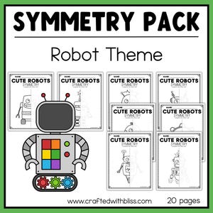 Cute Robots Symmetry Printable for Early Finishers - Etsy