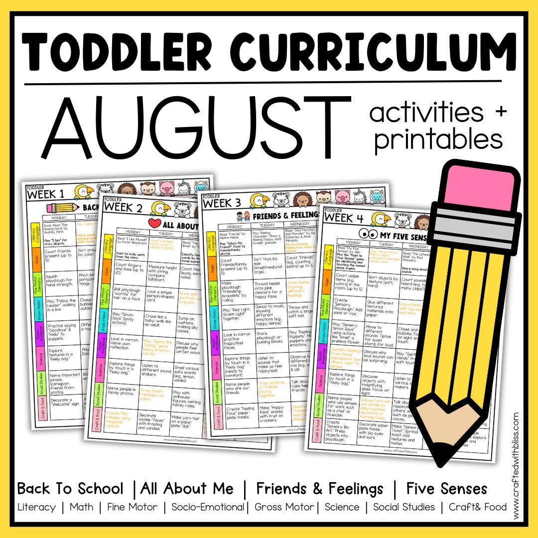 August Toddler Curriculum Activities and Printable 2-3 Yo Homeschool ...
