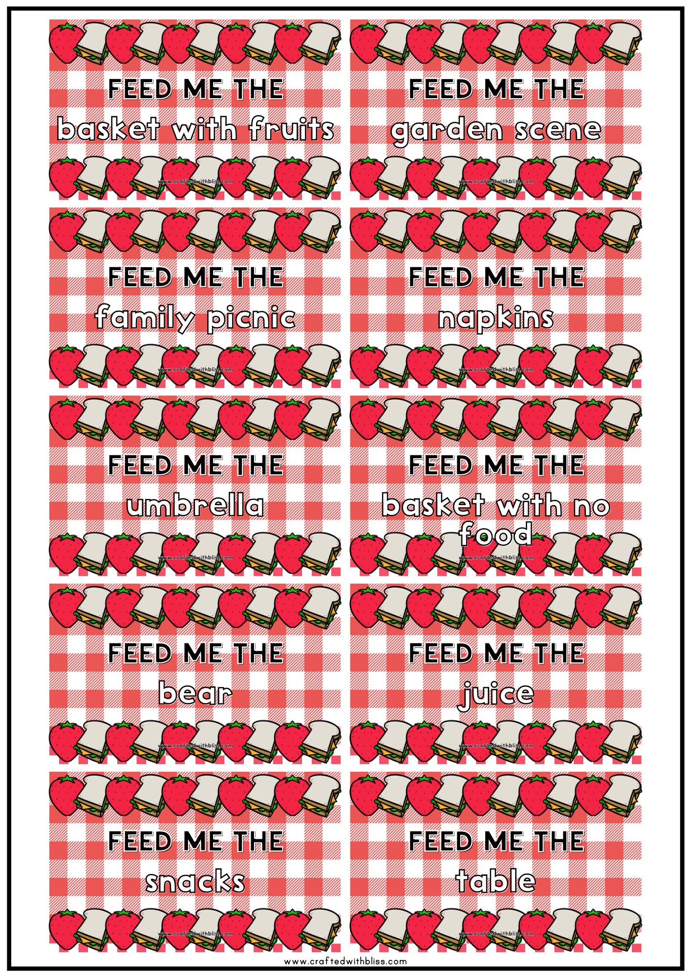 Feed the Bear Camping Theme Feed Me Literacy Center Math Center Camping ...