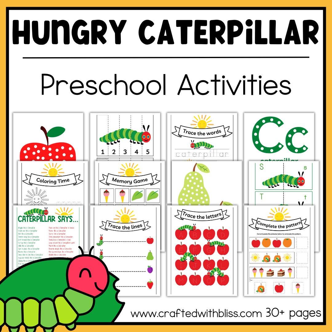 Hungry Caterpillar Preschool Sequencing Movement Game Coloring Pages ...