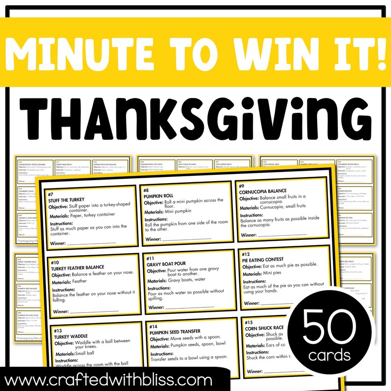 Thanksgiving Party Game Printable Bundle - Etsy