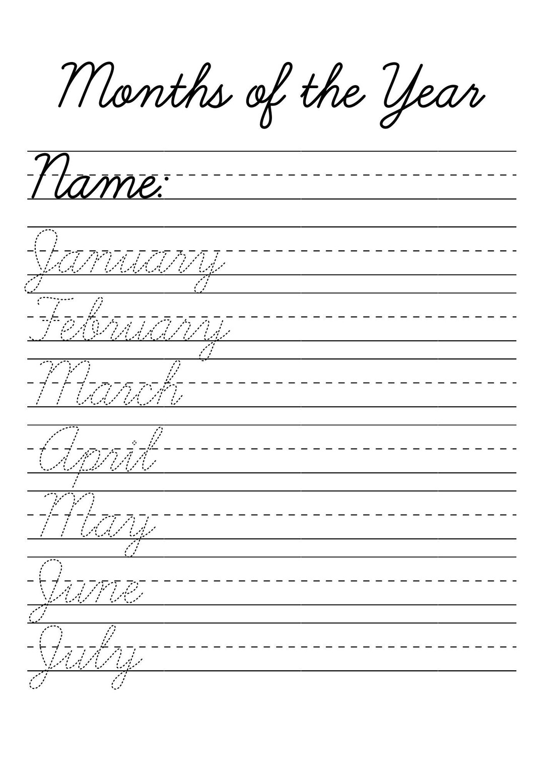 Cursive Tracing Worksheets Practice Words Handwriting Cursive Writing