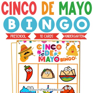 Cinco De Mayo Bingo for Classroom Game Preschool Kindergarten (10 Cards ...