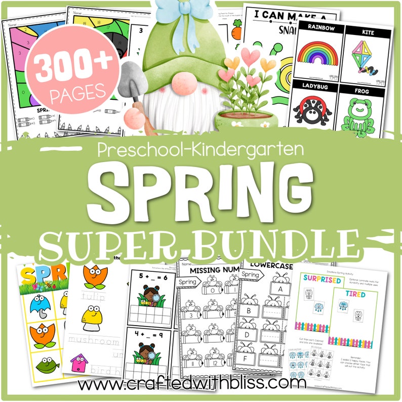 Spring Preschool-kindergarten Bundle, April Kindergarten Activities ...