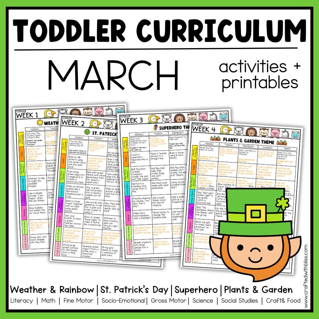 March Toddler Curriculum Activities and Printable 2-3 Yo Homeschool ...