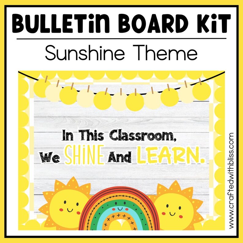 Shine & Learn Sunshine Theme Bulletin Board Kit - Etsy