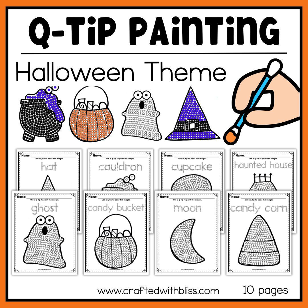 Q-tip Painting Halloween Craft - Etsy