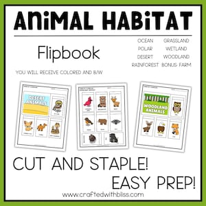 Animal Habitat Flipbook Kindergarten - Etsy