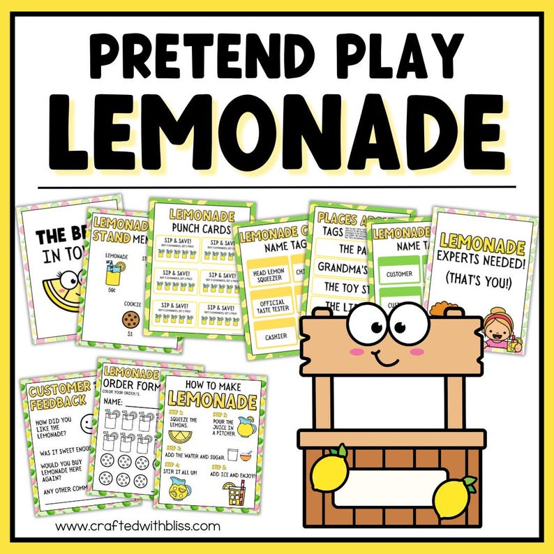 Lemonade Stand Pretend Play Printable - Etsy