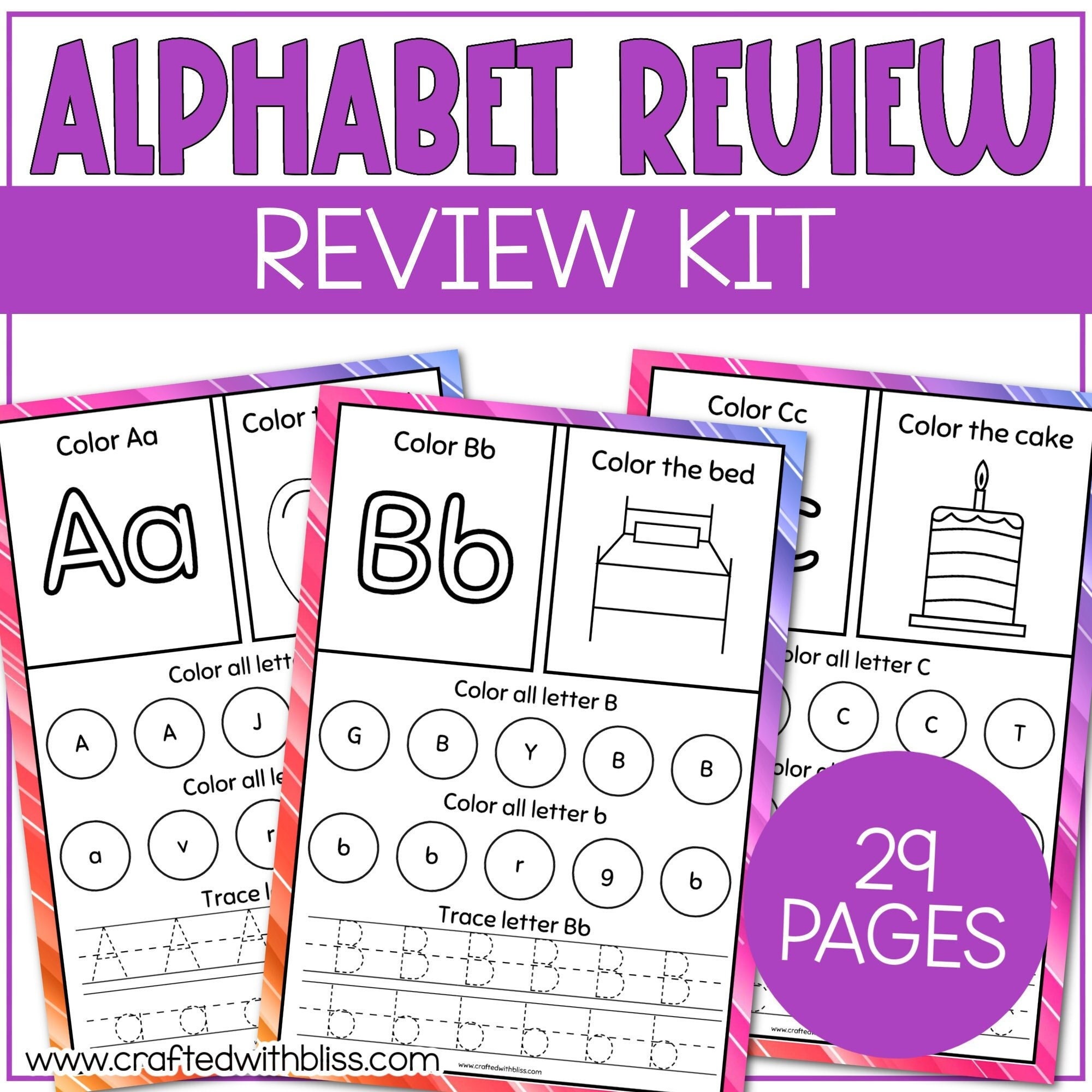 Alphabet Review Printable for Kindergarten - Etsy